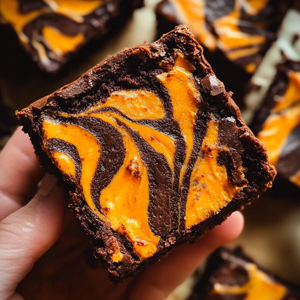 Halloween Cream Cheese Swirl Brownies